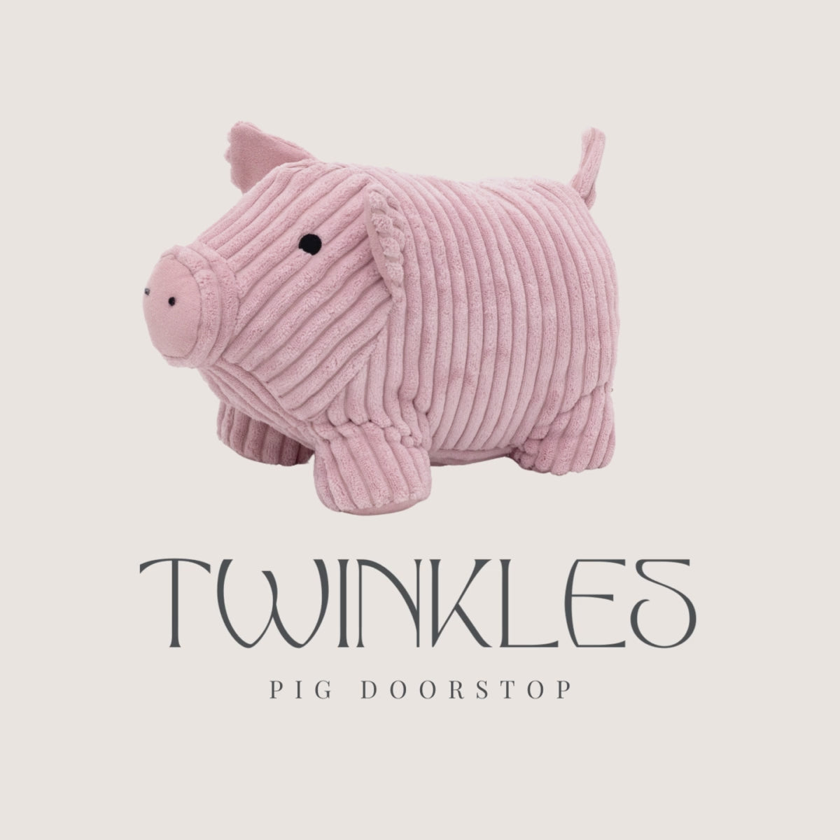 Twinkles Pig Doorstop Pink Ribbed Fabric Animal Doorstop | Door Stop 1 – The Doorstop Shop